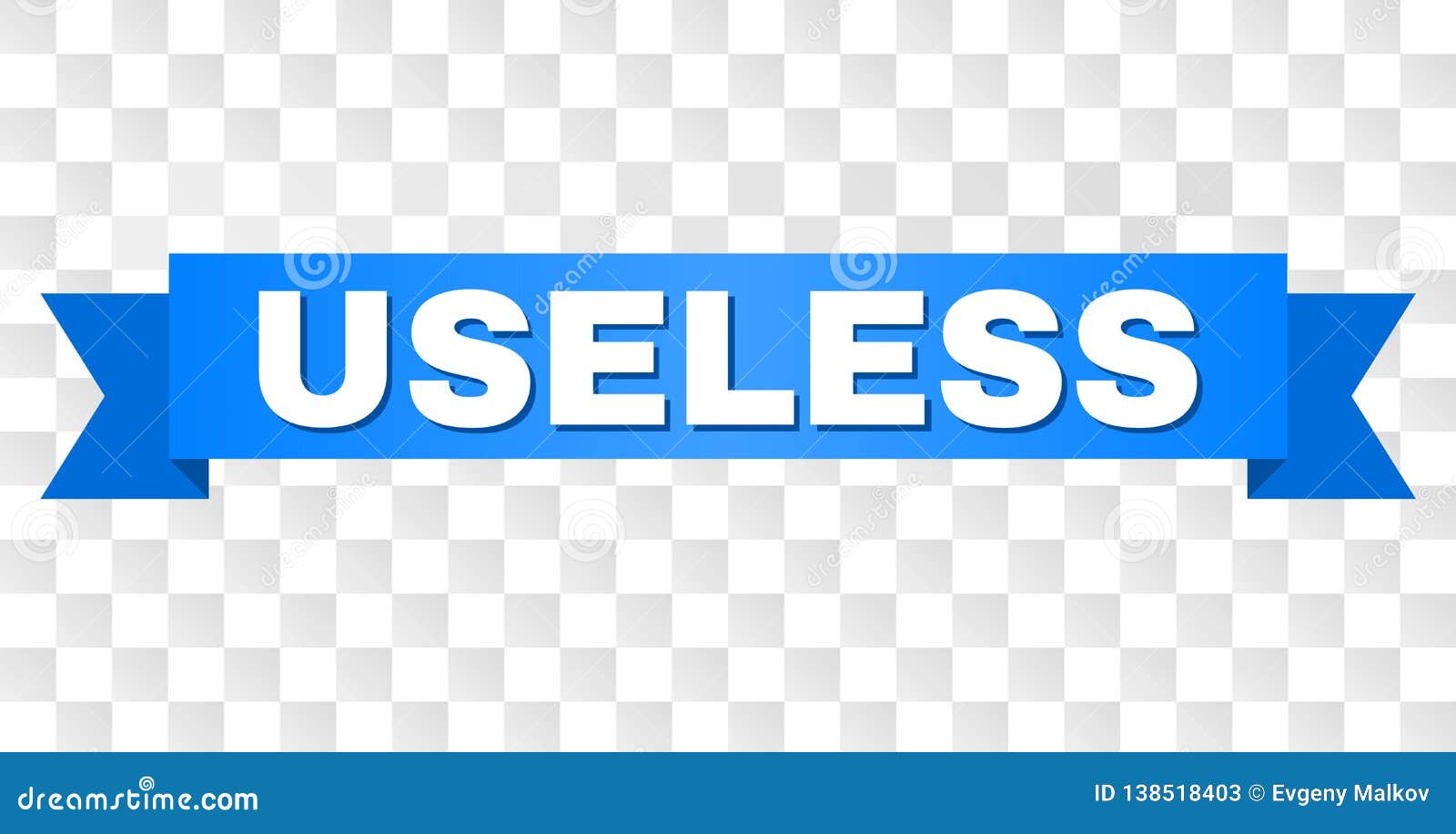 Blue Ribbon with USELESS Caption Stock Vector - Illustration of banner ...