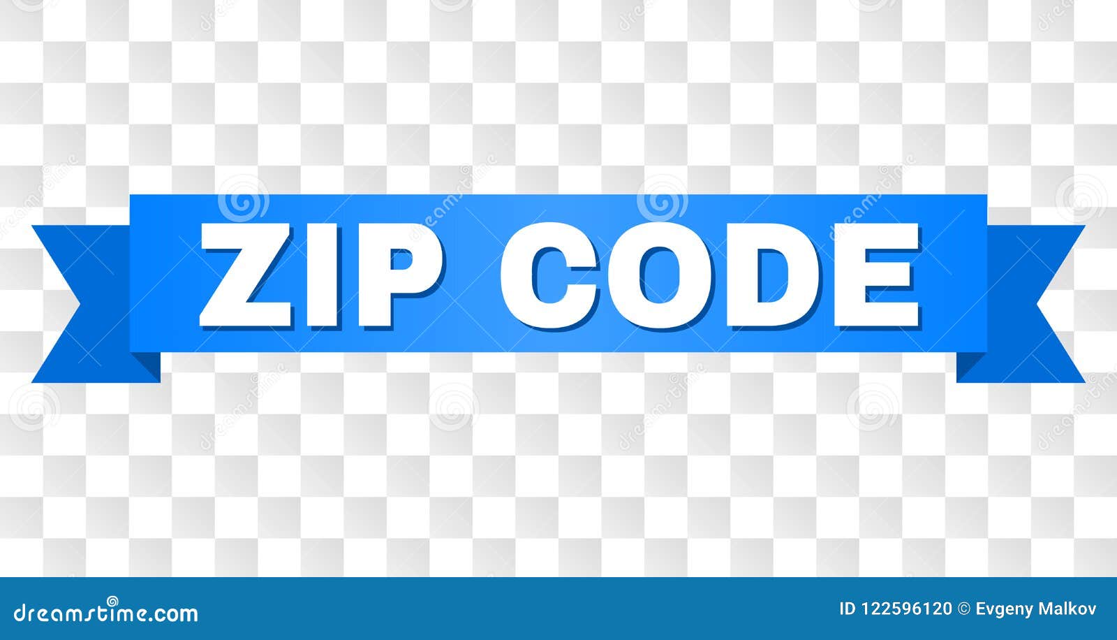 Blue Ribbon with ZIP CODE Caption Stock Vector - Illustration of ribbon ...