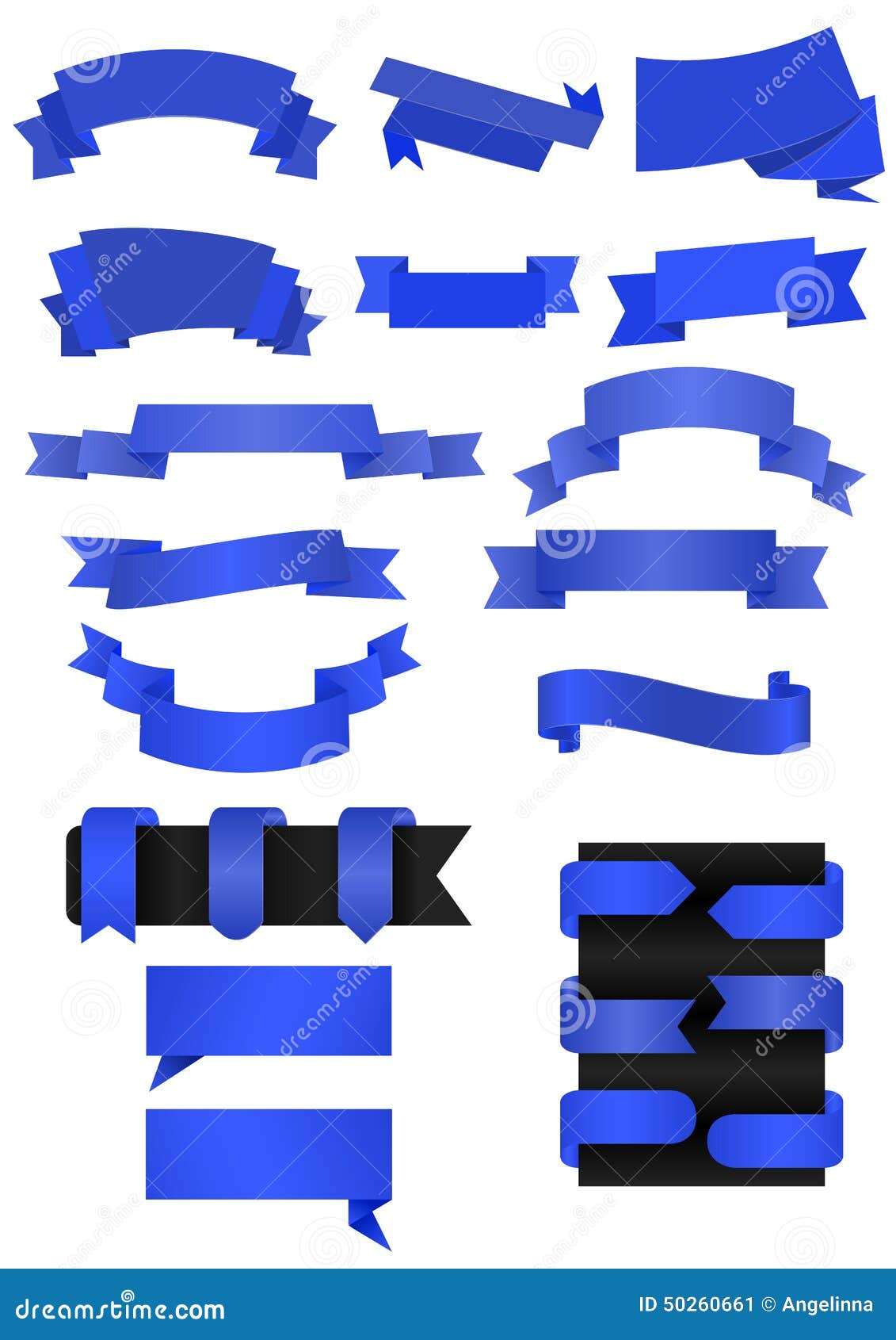 Blue ribbons collection stock vector. Illustration of birthday - 50260661