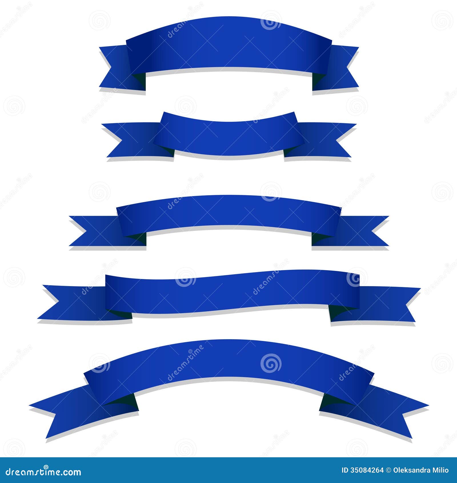 Blue Ribbons Flags stock vector. Illustration of placard - 35084264