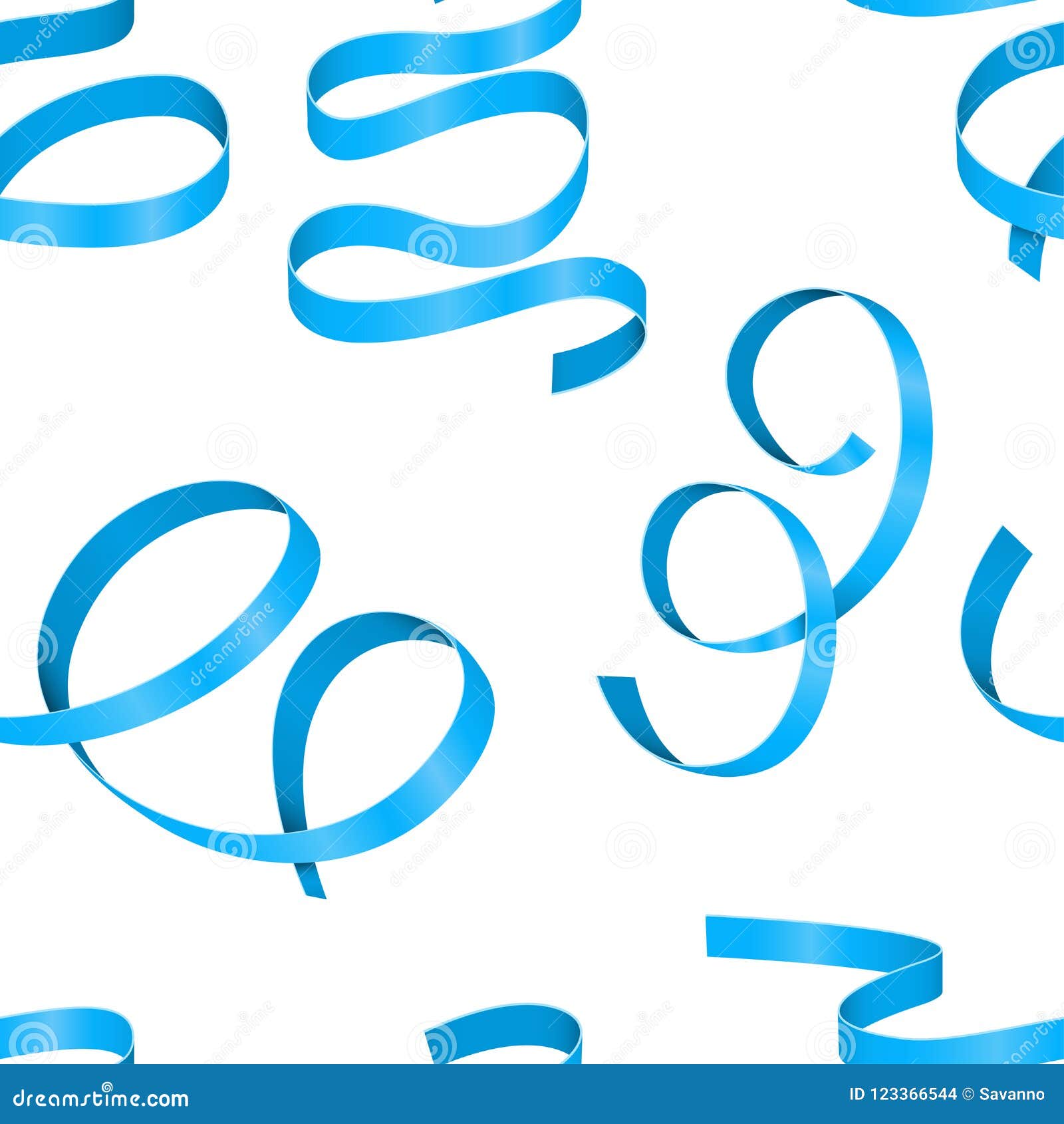 Blue Ribbons. Seamless Pattern Stock Vector - Illustration of colored ...