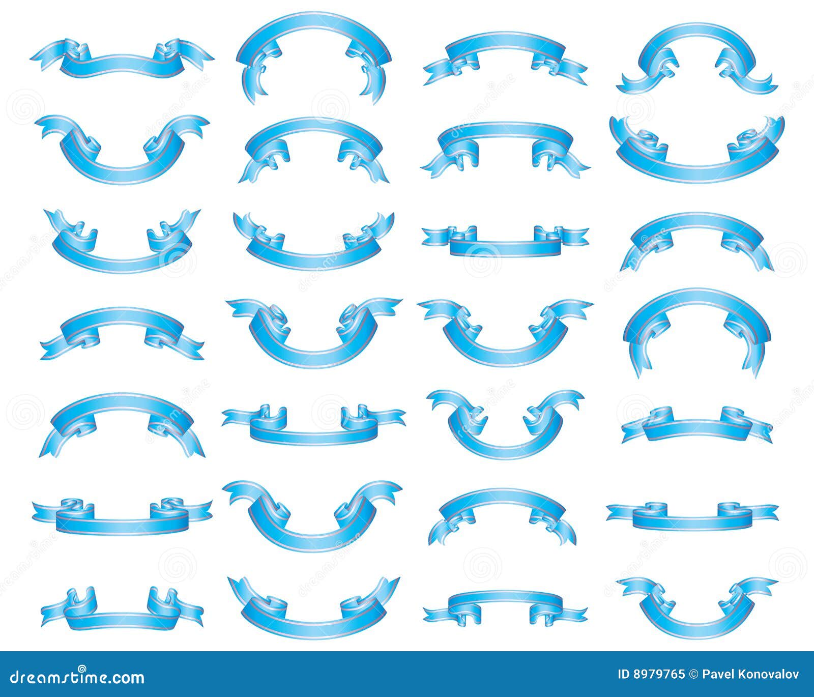Blue ribbons set stock vector. Illustration of elegance - 8979765