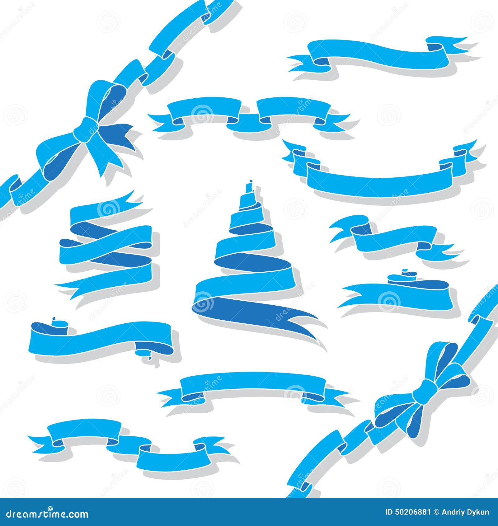 Blue ribbons stock vector. Illustration of curve, line - 50206881