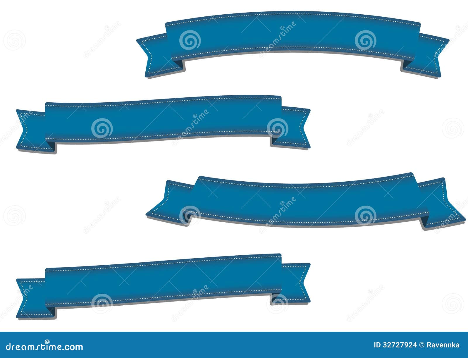 Blue ribbons set stock vector. Illustration of flag, sale - 32727924