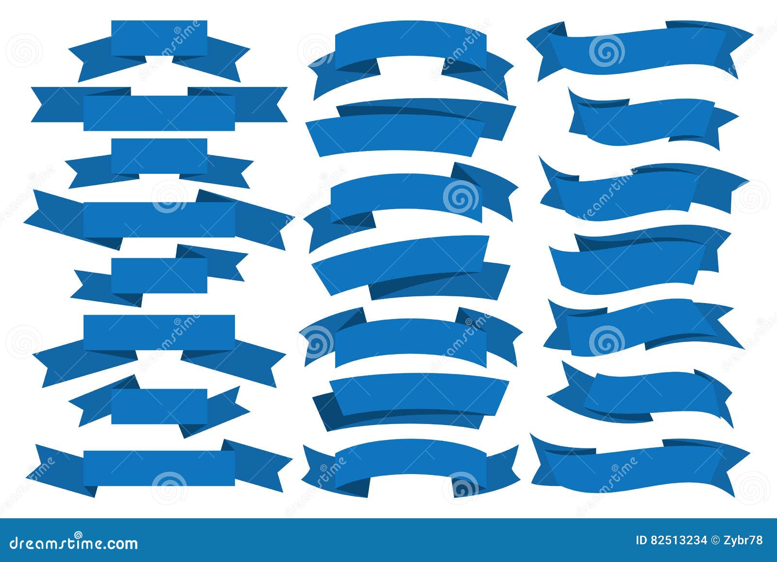 Blue ribbons set stock vector. Illustration of empty - 82513234