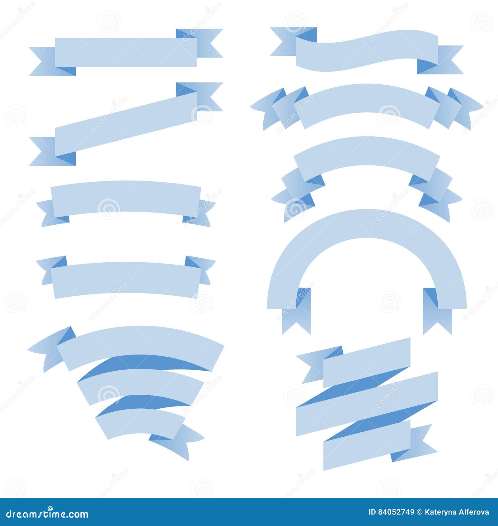 Blue ribbons set stock vector. Illustration of empty - 84052749