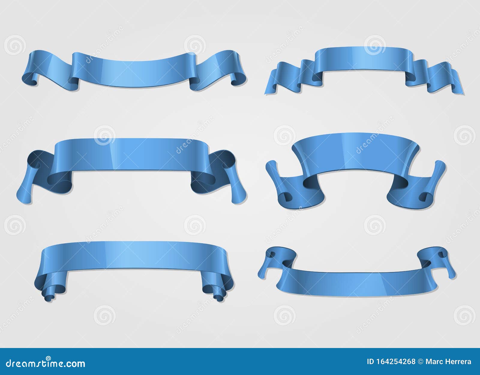 Blue Ribbons Template Design Set Stock Vector - Illustration of label ...