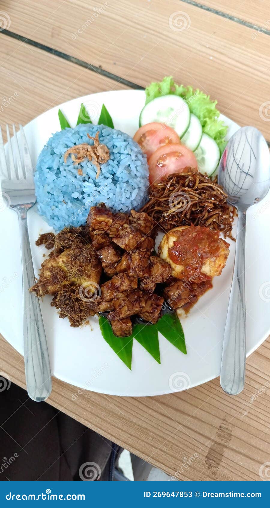 Blue Rice, Made with Natural Spices Stock Image - Image of blue ...