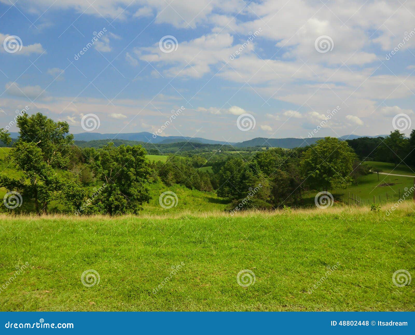 Blue Ridge Mountain Range from Meadow Stock Photo - Image of blue ...