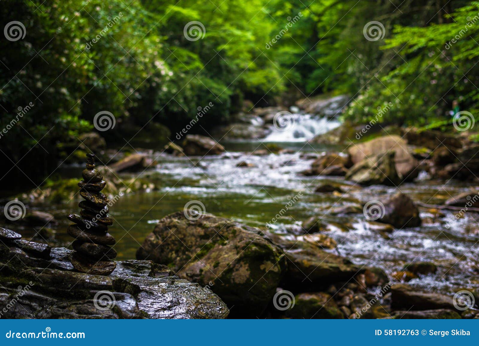 Blue Ridge Mountain Stream stock image. Image of parkway - 58192763