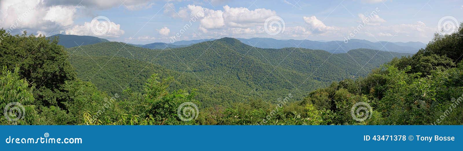 Blue Ridge Mountains Panorama Stock Photo - Image of peaks, cherokee ...