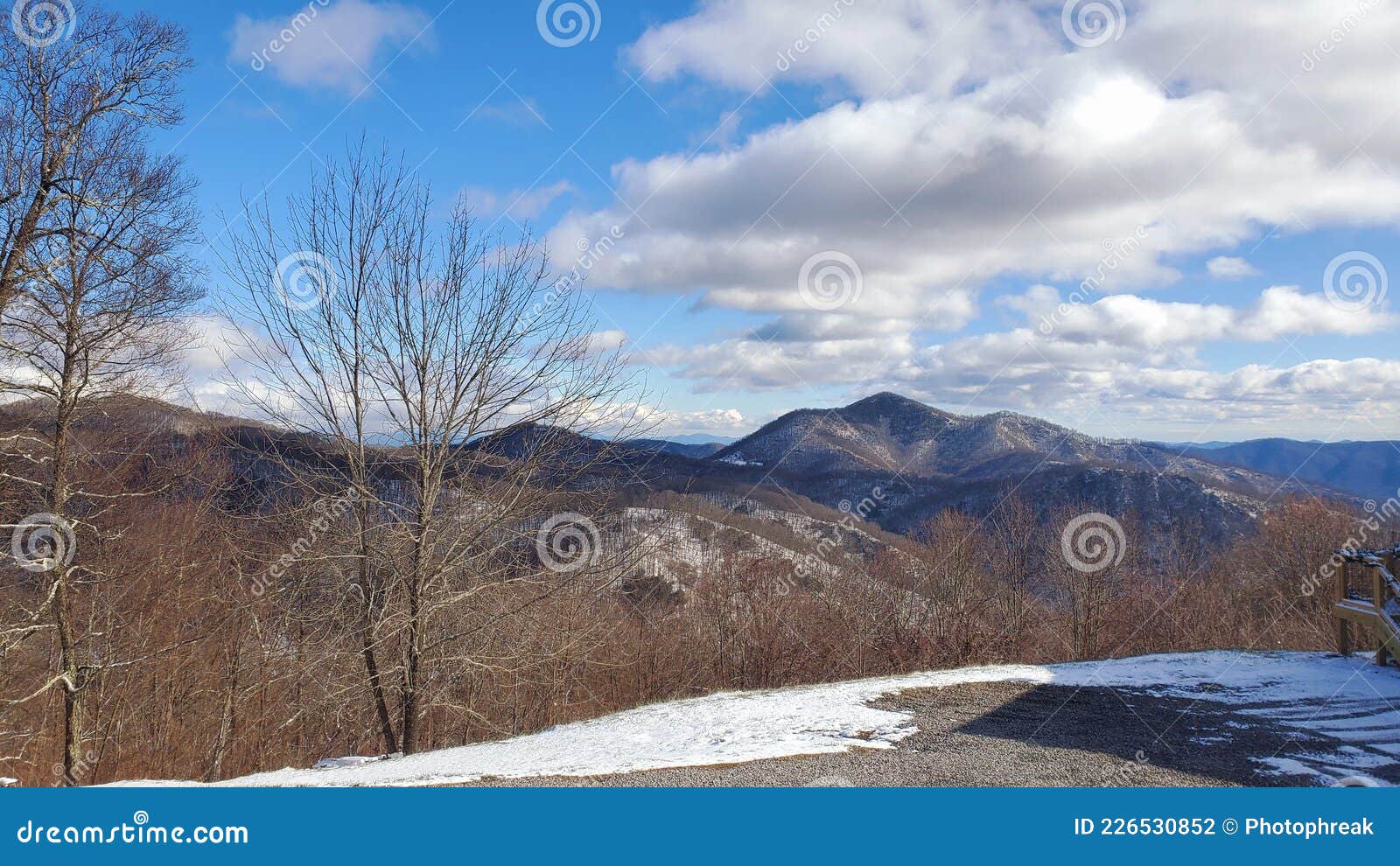 Blue Ridge Mountians in Winter Stock Photo - Image of landscape, snow ...