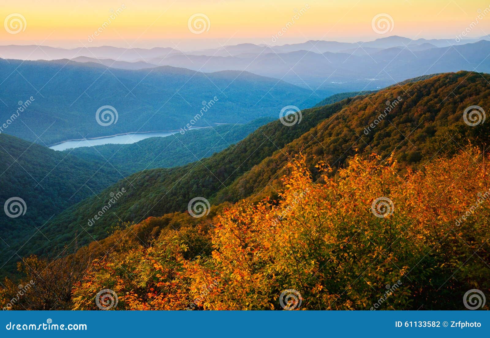 Blue Ridge Parkway Autumn Overlook Stock Photo - Image of chain, north ...