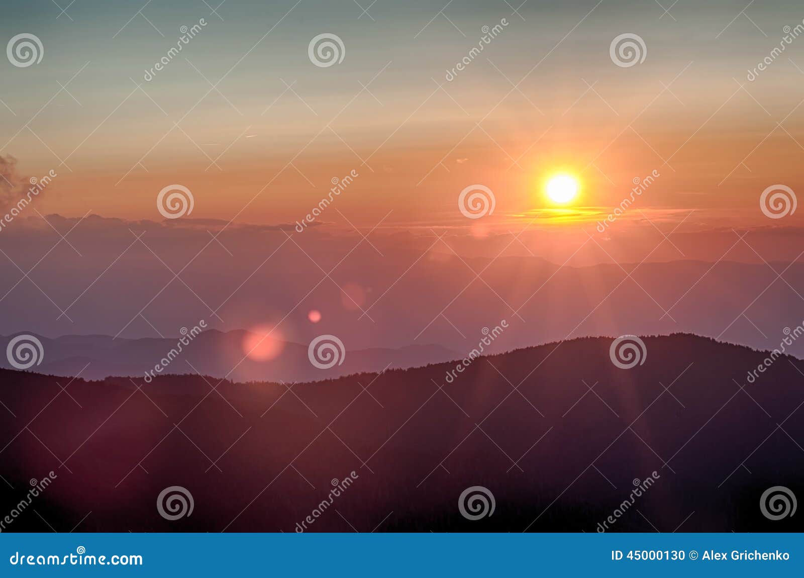 Blue Ridge Parkway Autumn Sunset Appalachian Mountains Stock Photo ...