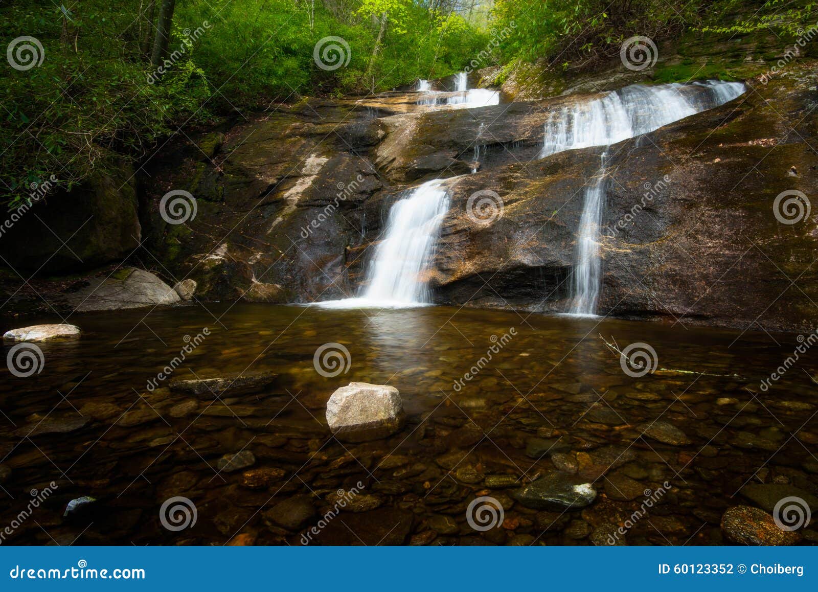Blue Ridge Parkway Remote Waterfall Stock Photo - Image of nature ...