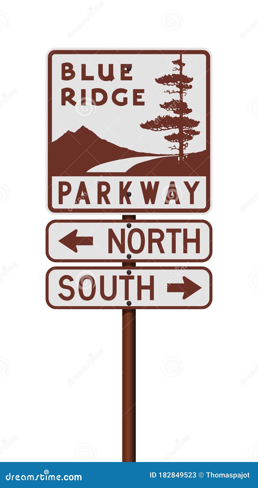Blue Ridge Parkway Road Sign Cartoon Vector | CartoonDealer.com #182849523