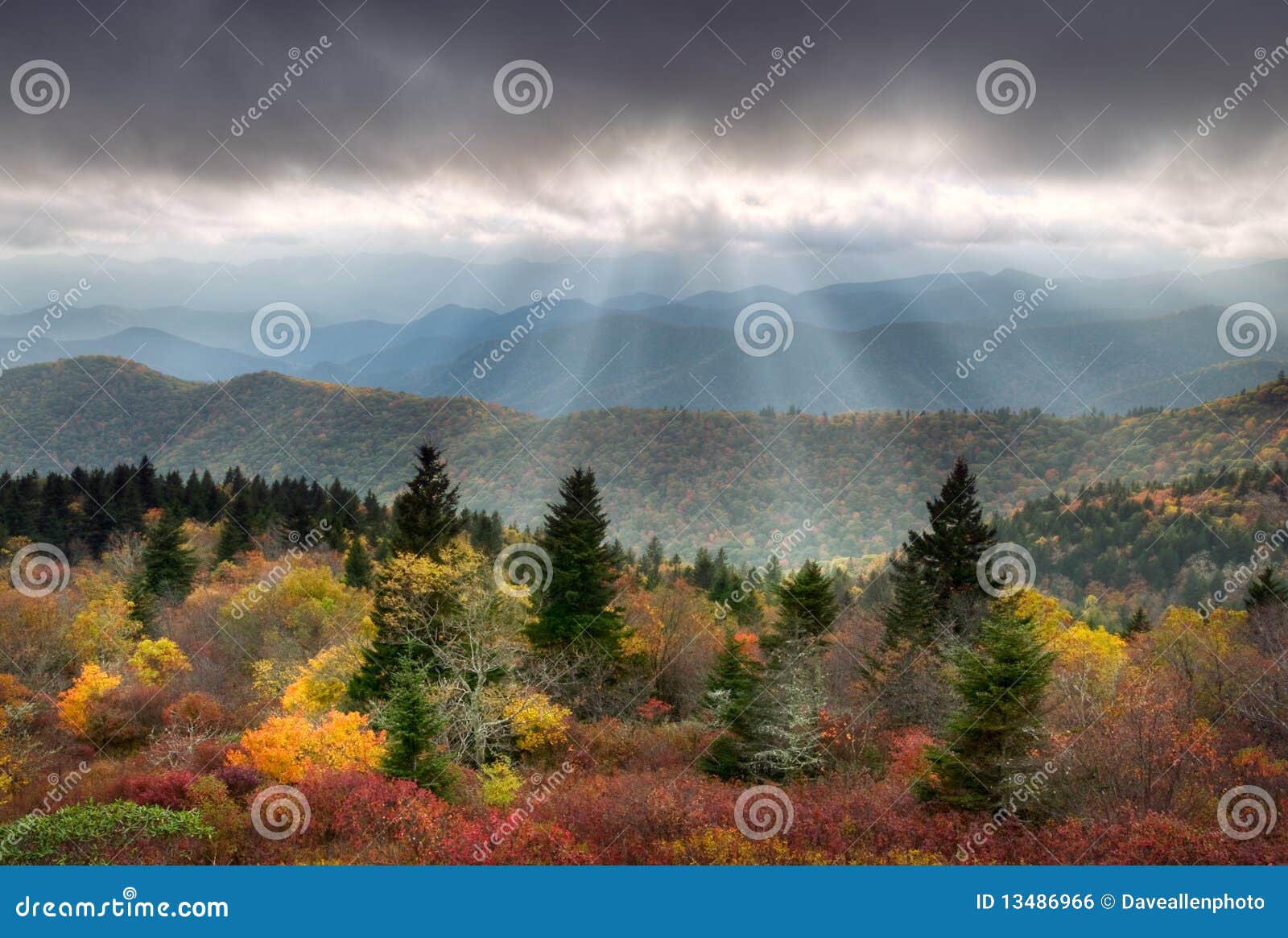 Blue Ridge Parkway Scenic Autumn Landscape Stock Photo - Image of smoky ...