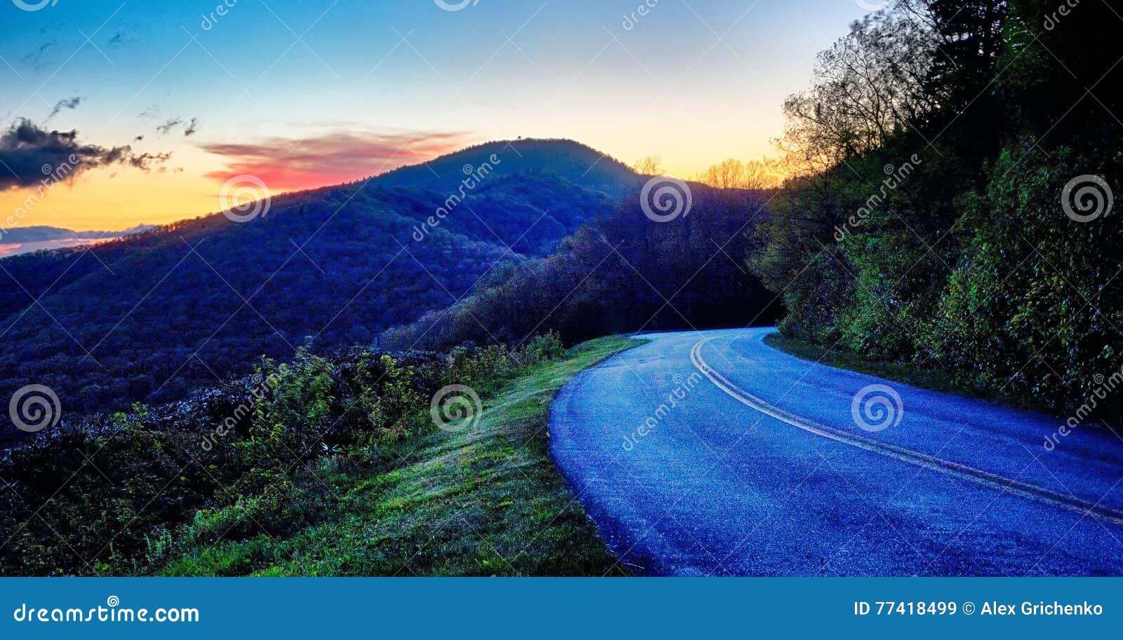 Blue Ridge Parkway Summer Appalachian Mountains Sunrise Stock Image ...