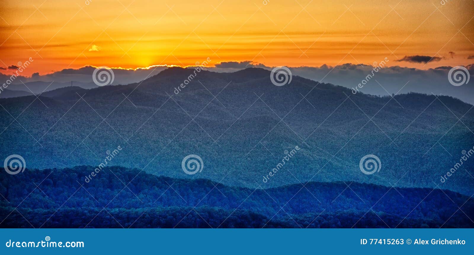 Blue Ridge Parkway Summer Appalachian Mountains Sunset Stock Image ...