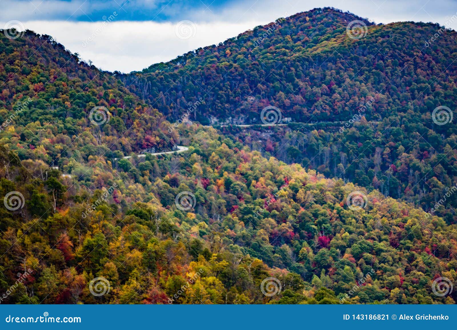 Blue Ridge and Smoky Mountains Changing Color in Fall Stock Image ...