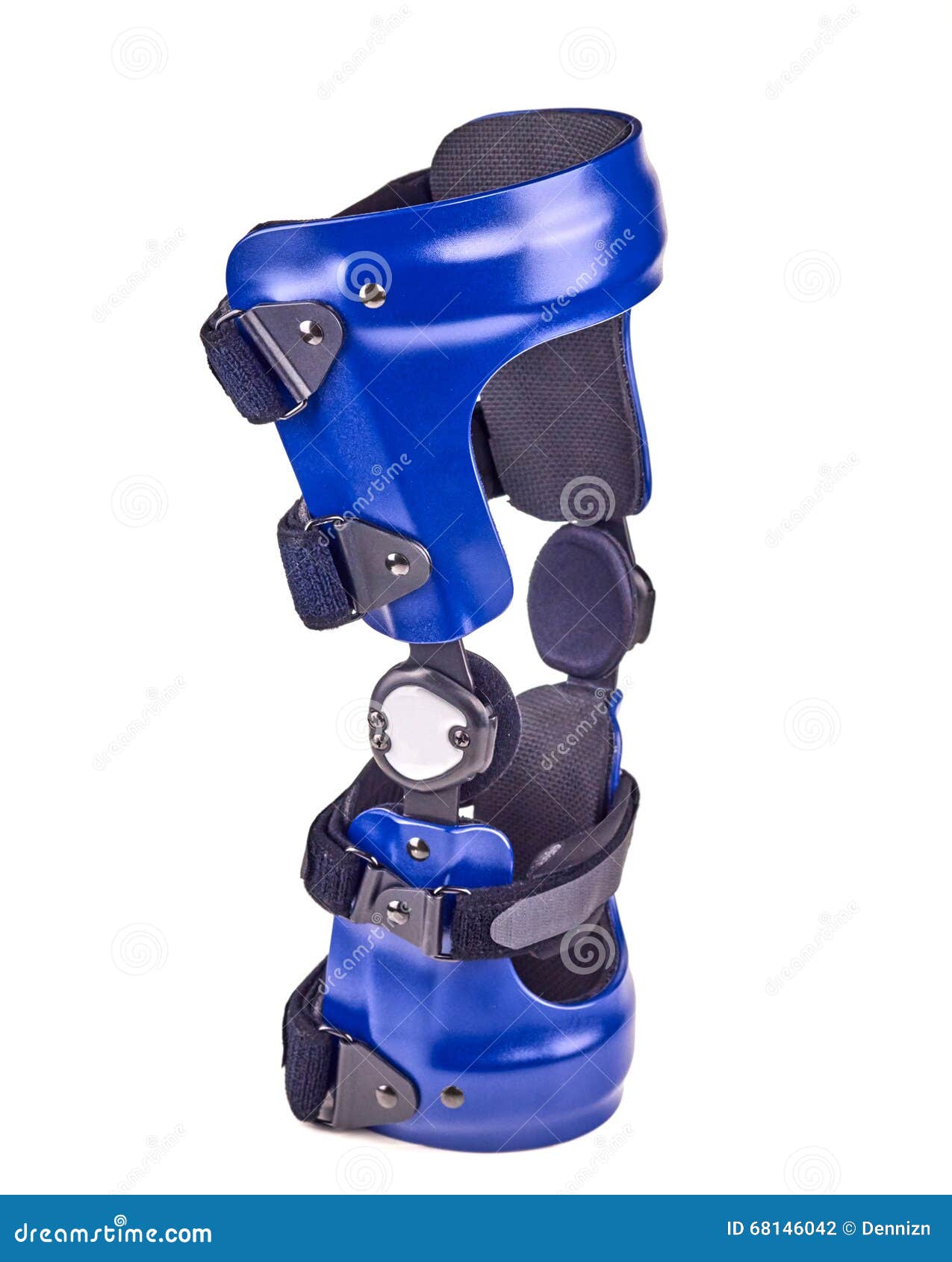 Blue rigged knee brace stock photo. Image of injured - 68146042