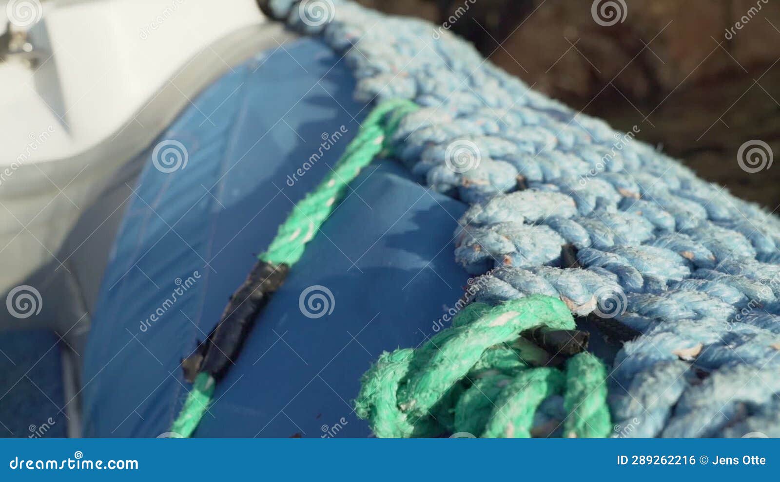 Ropes on a rubber boat stock footage. Video of action - 289262216