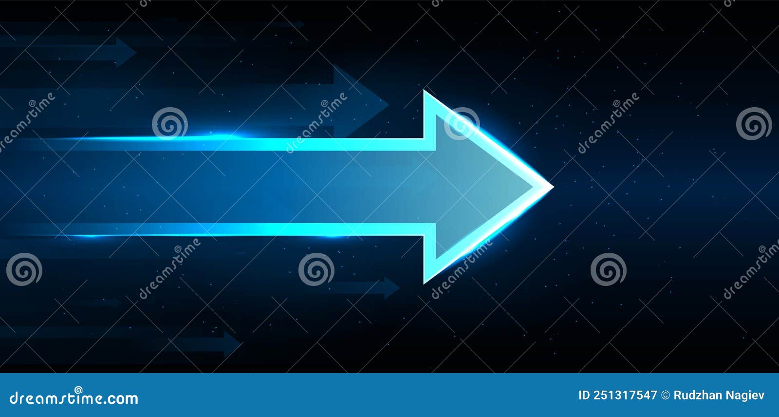 Blue right arrow concept stock vector. Illustration of digital - 251317547