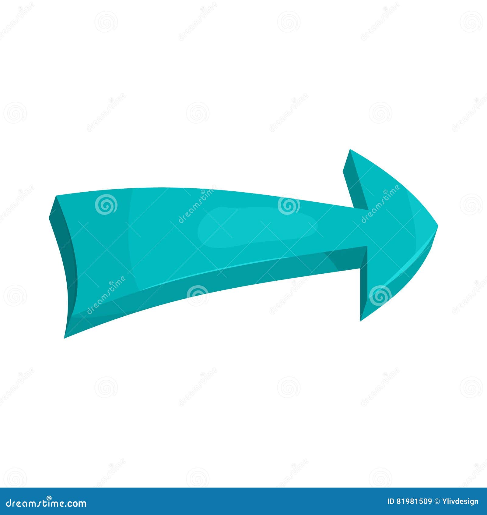 Blue Right Arrow Icon in Cartoon Style Stock Vector - Illustration of ...