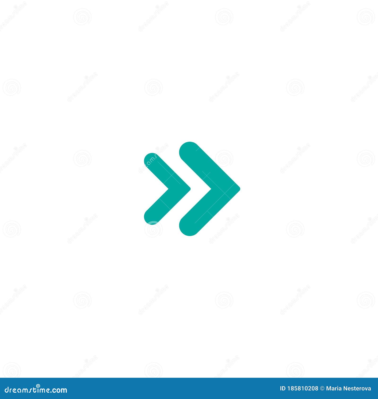 Blue Right Double Arrow Icon. Scroll, Swipe Button Stock Illustration ...