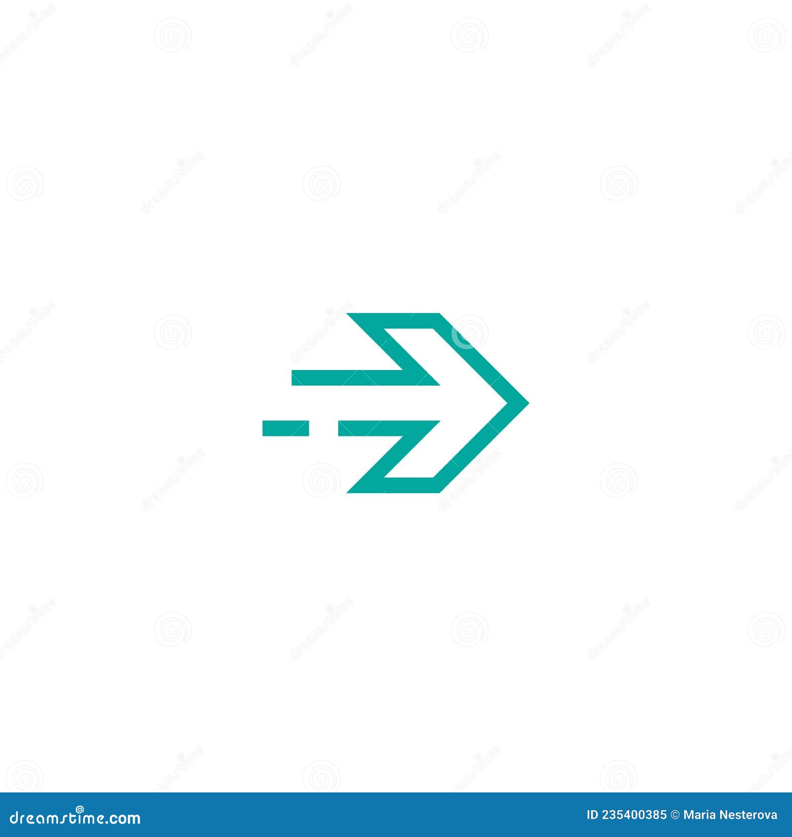 Blue Right Line Arrow Icon. Arrow Inside Arrow Button Stock Vector ...