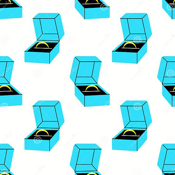 Blue Ring Boxes Pattern Background. Stock Vector - Illustration of ...