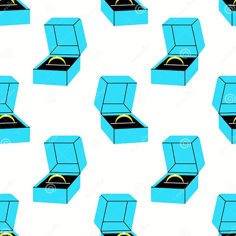 Blue Ring Boxes Pattern Background. Stock Vector - Illustration of ...