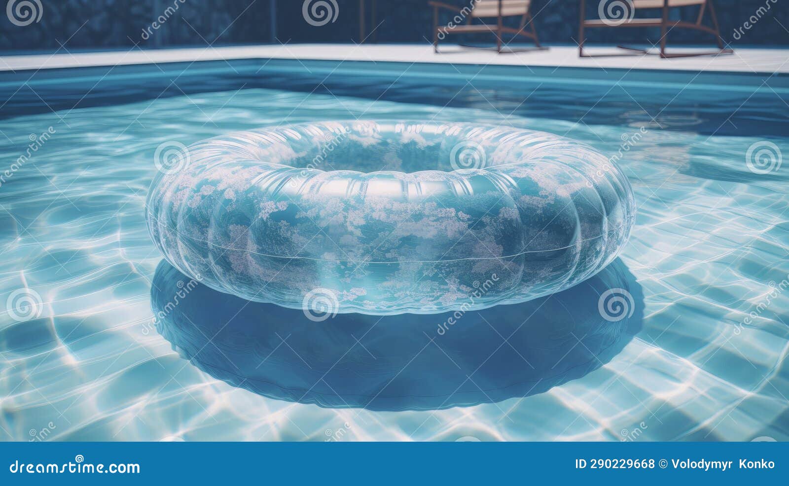 Blue Ring Float in Swimming Pool. Generative Ai Stock Photo - Image of water, swim: 290229668
