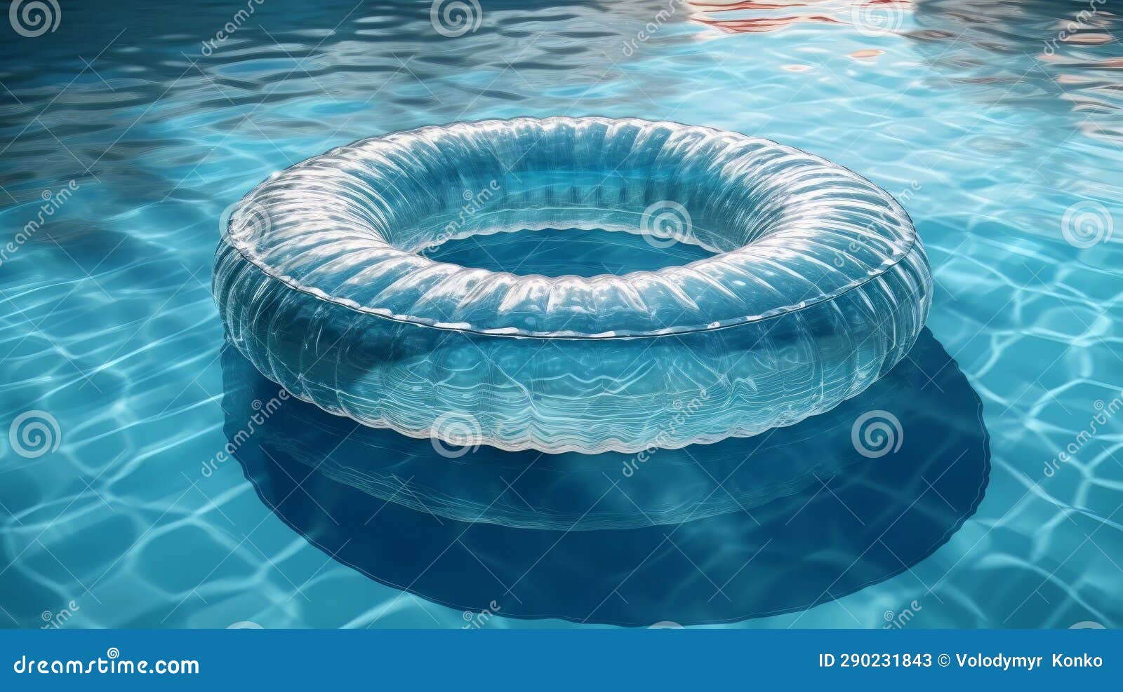 Blue Ring Float in Swimming Pool. Generative Ai Stock Illustration ...