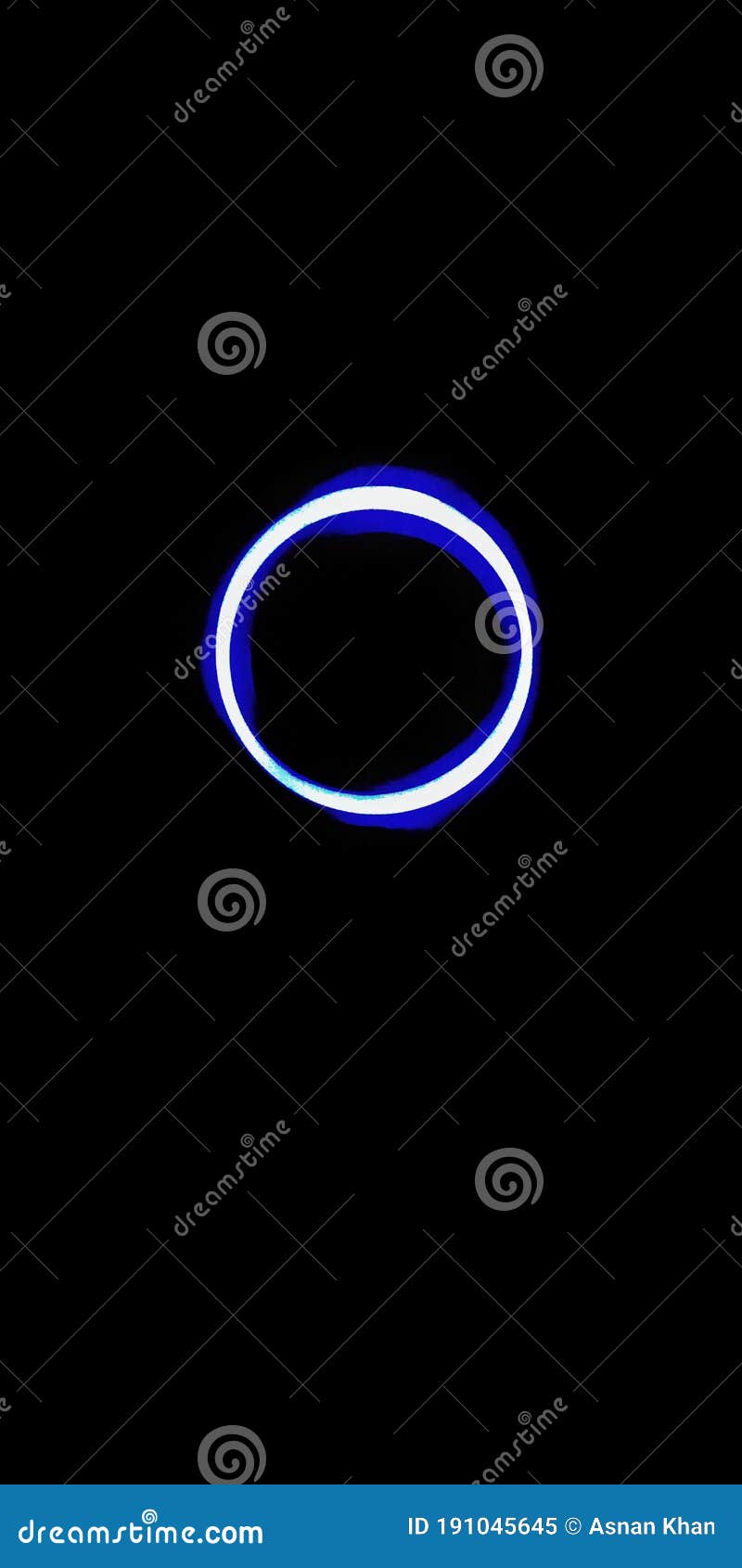 Blue Ring Light with Black Background Stock Image - Image of dark, glow ...
