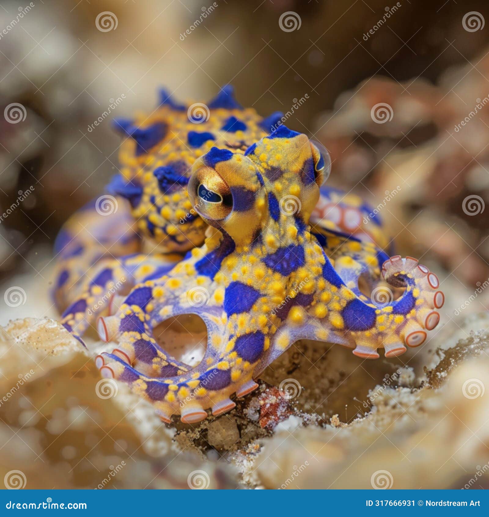 Blue Ringed Octopuses Tetrodotoxin Poisonous Octopus Dangerous Aquatic ...