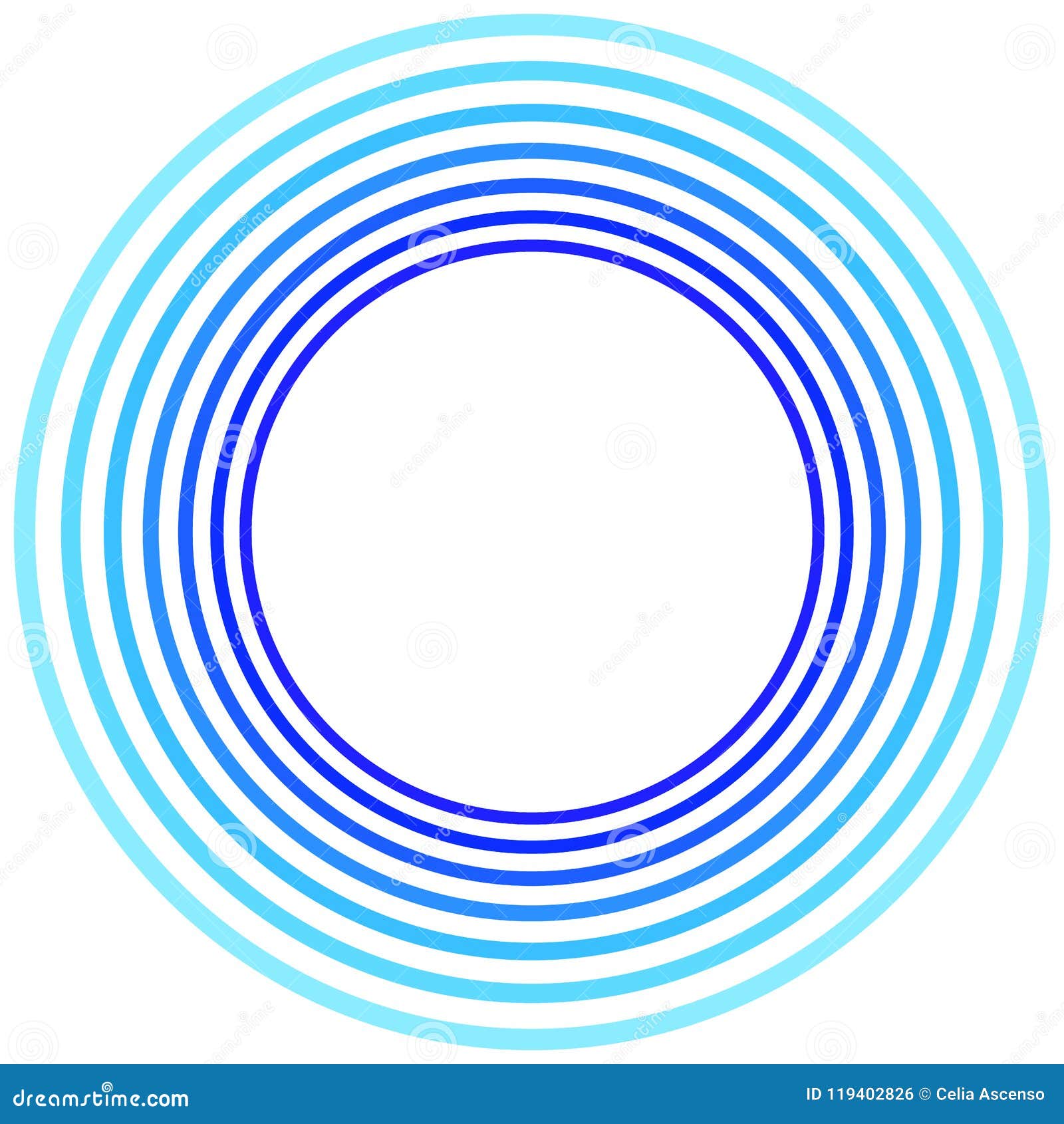 Blue Rings Circular Frame Card Stock Illustration - Illustration of ...