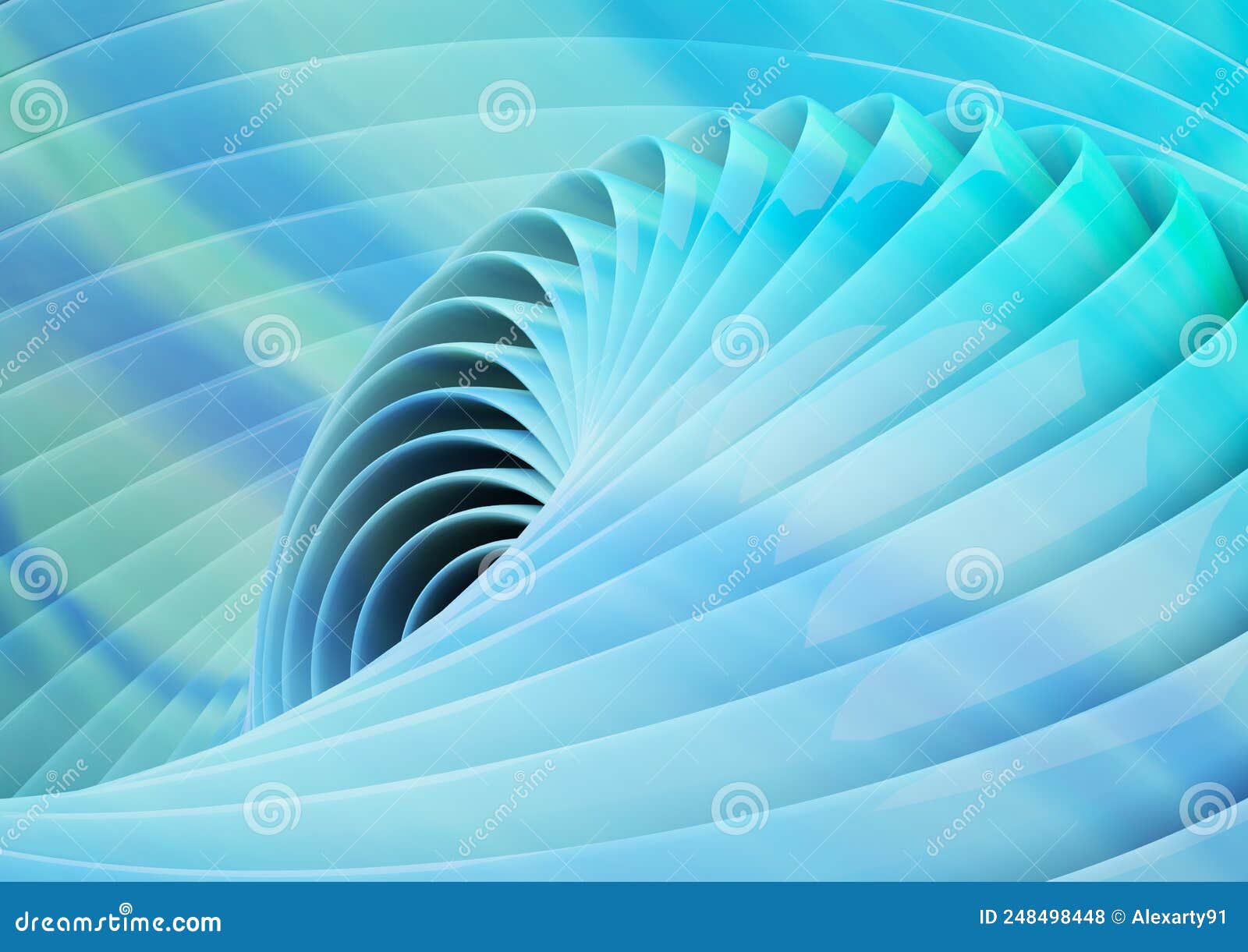 Blue Rings in the Style of Abstraction 3d Render Stock Illustration ...