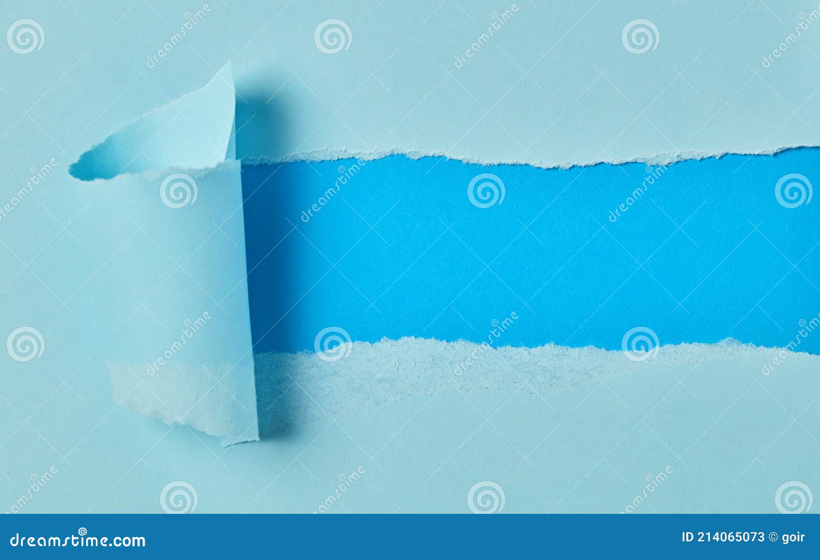 Blue Ripped Paper Curled Up Stock Image - Image of cracked, tearing ...