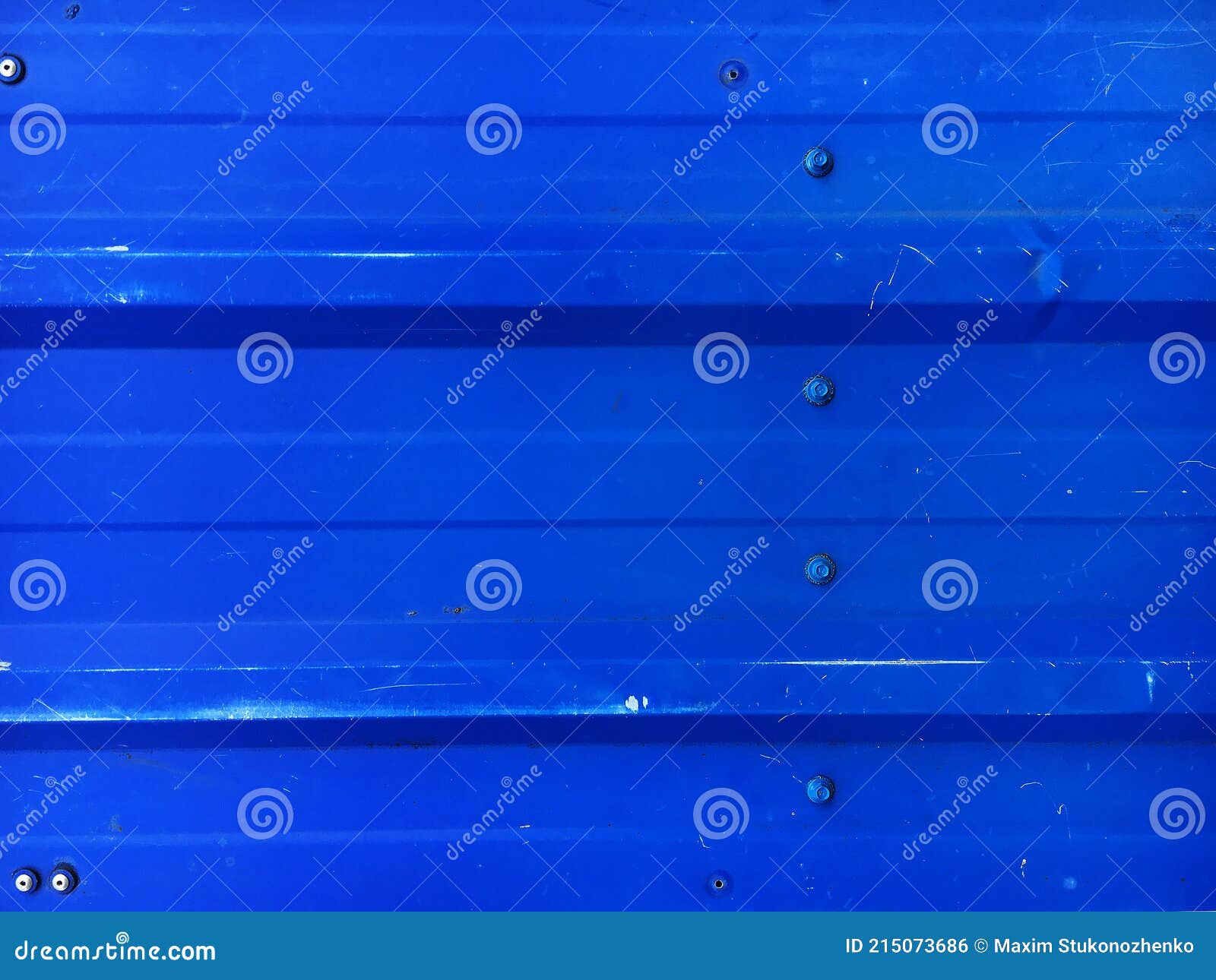 Blue Rippled Metal Texture with Bolts Stock Photo - Image of texture ...