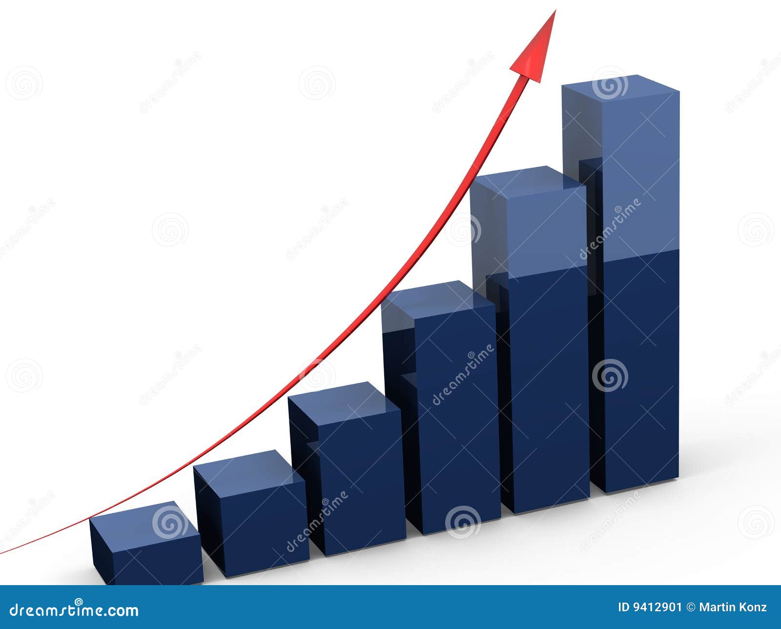 Blue Rising Bar Chart Royalty-Free Stock Photography | CartoonDealer ...