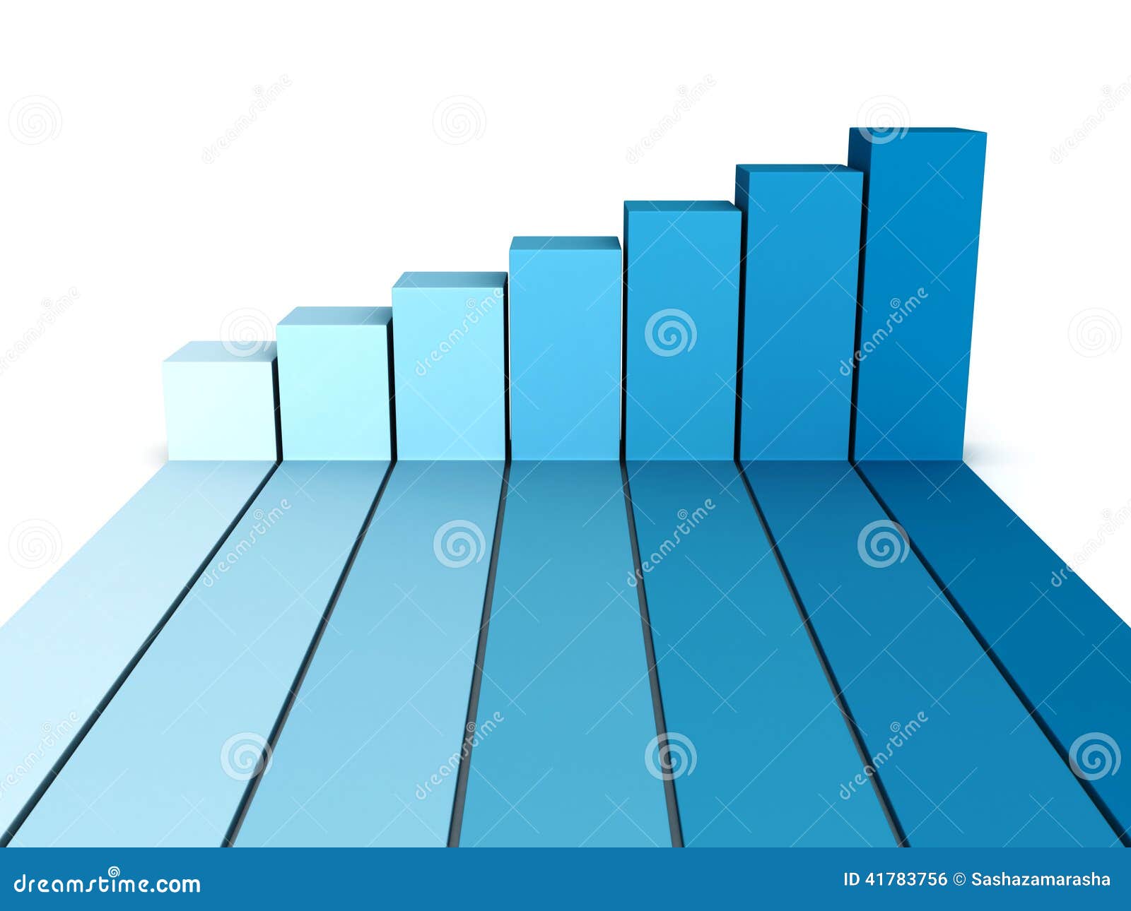 Blue Rising Busines Bar Graph Diagram Stock Illustration - Illustration ...
