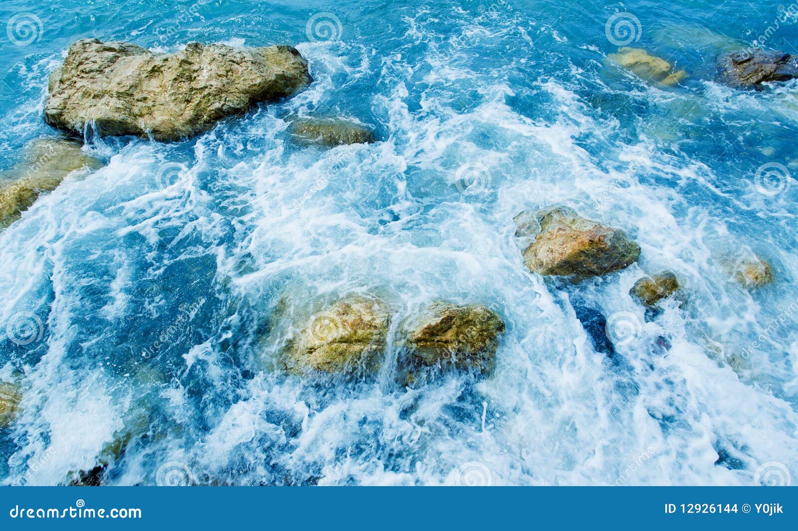 Blue river stock photo. Image of move, stone, river, foam - 12926144