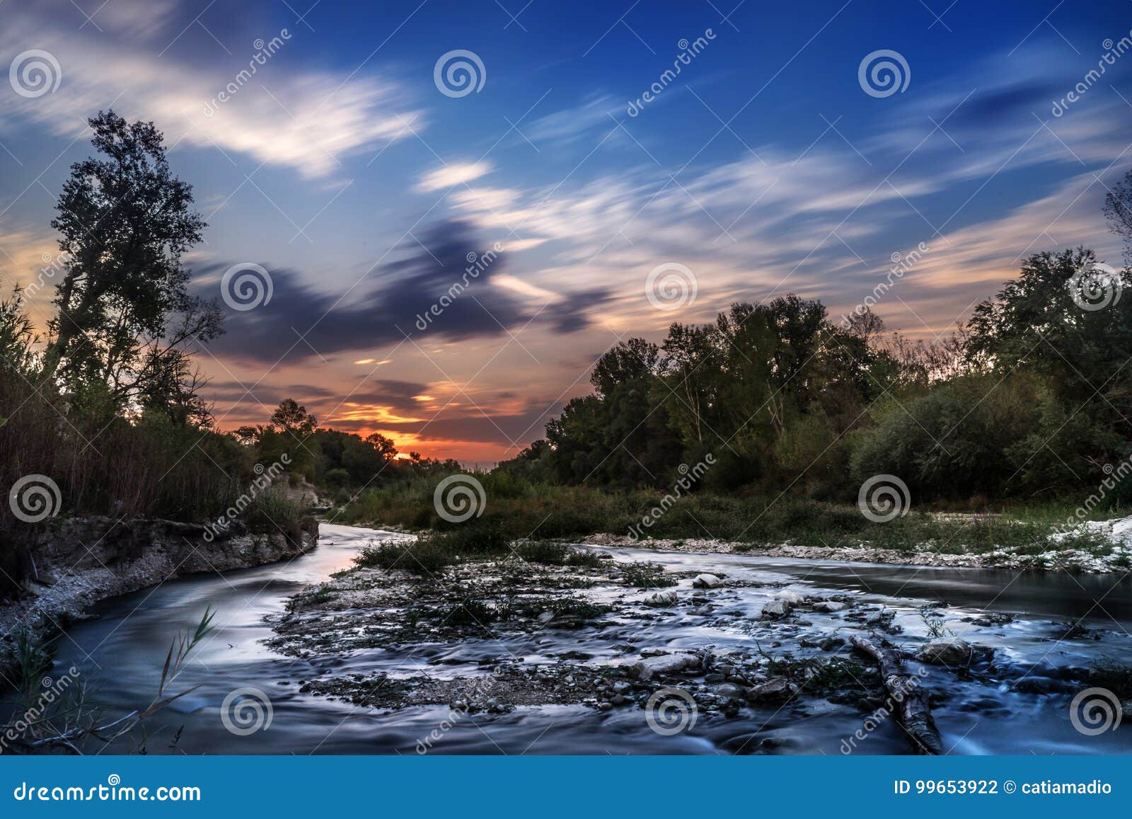 Blue river background stock photo. Image of fresh, dawn - 99653922