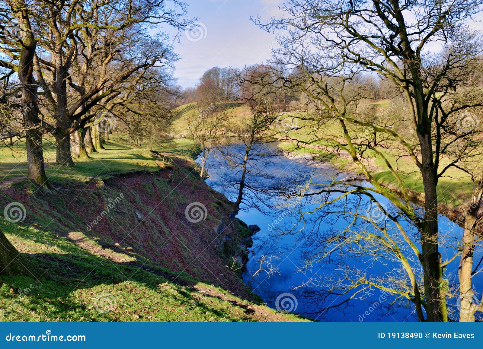 Blue river in countryside stock photo. Image of scenery - 19138490