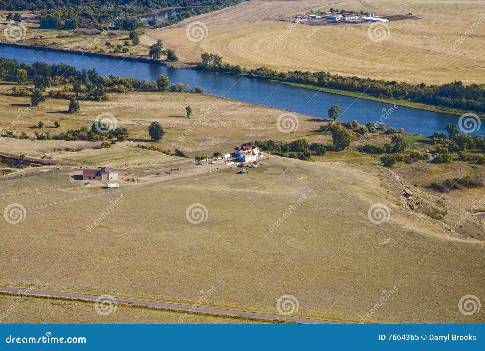Blue River through Farmland Stock Image - Image of national, trees: 7664365