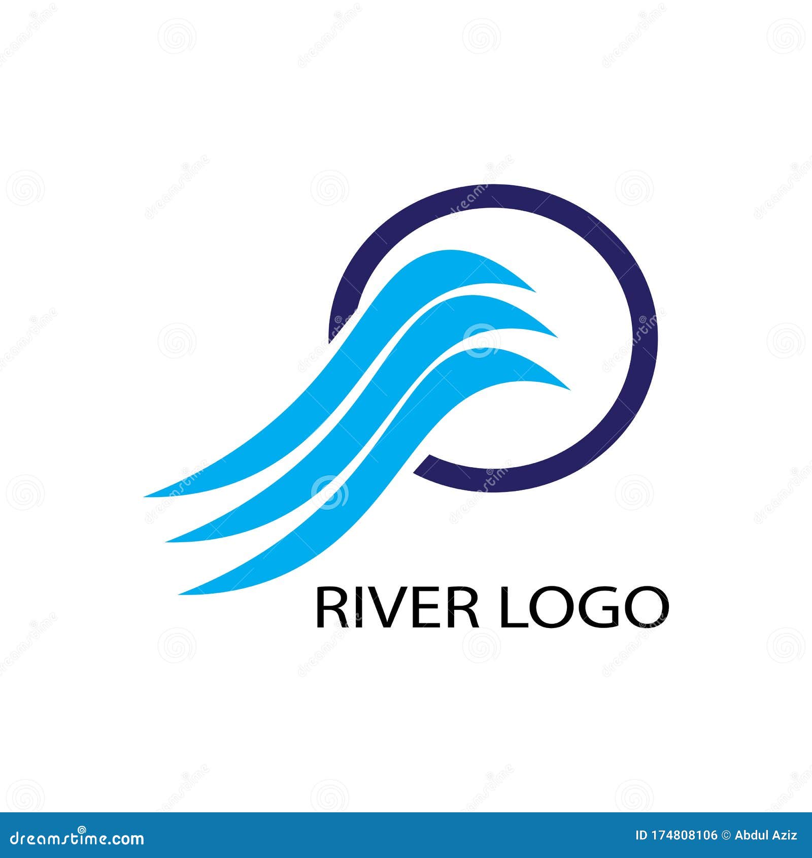 Blue River Logo Vector Design Stock Vector - Illustration of background ...