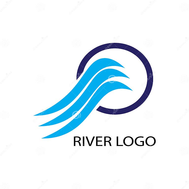 Blue River Logo Vector Design Stock Vector - Illustration of background ...