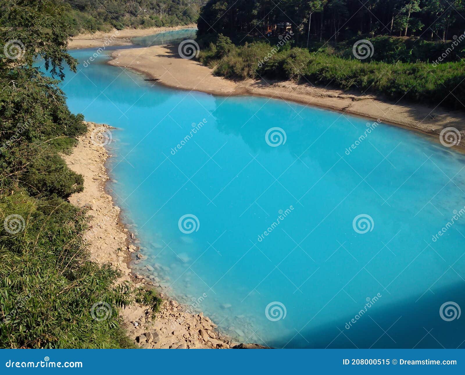 Blue river in India stock image. Image of reservoir - 208000515