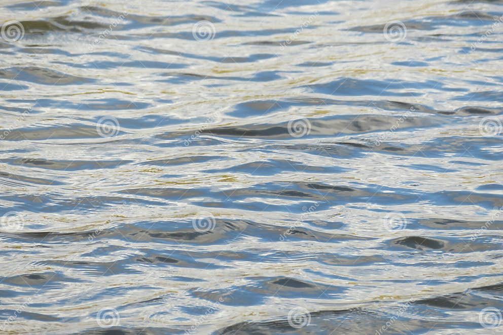 Blue River Water Surface with Ripples Stock Image - Image of marine ...